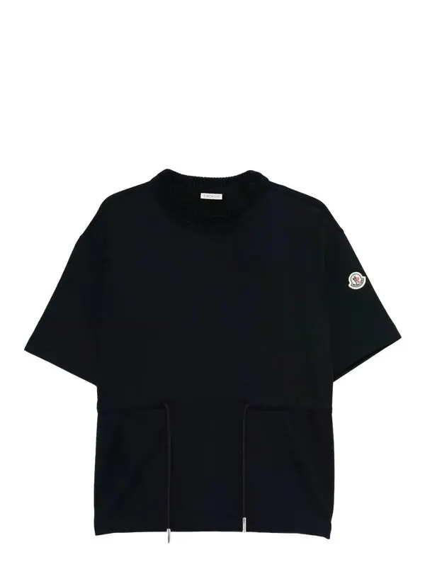 Moncler Drawstring-waist T-shirt - Blue