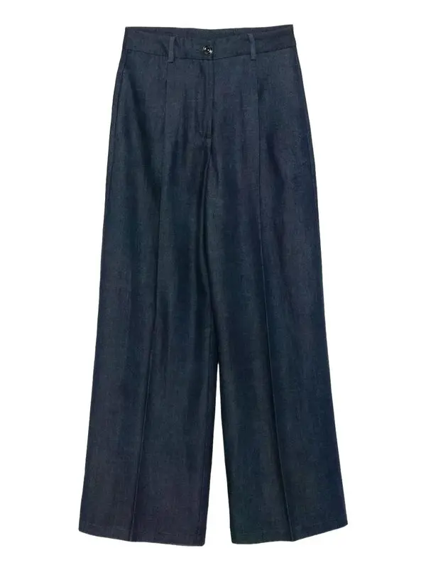 Liu Jo Pleated Wide Leg Trousers - Blue