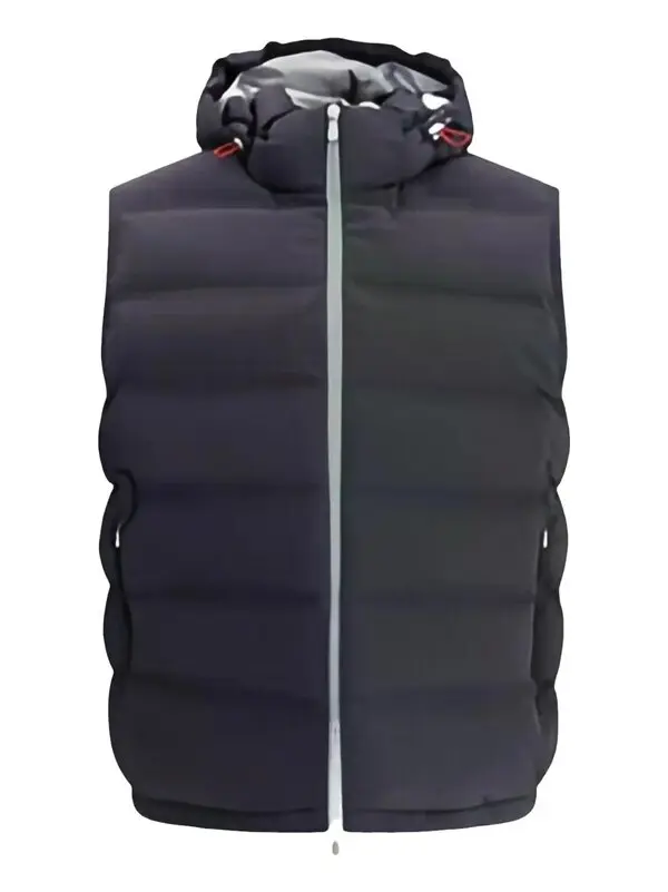 Brunello Cucinelli Hooded Quilted Gilet - Blue