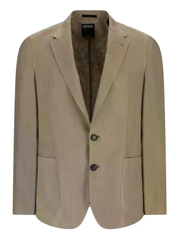 Zegna Single-breasted Linen Jacket - Neutrals