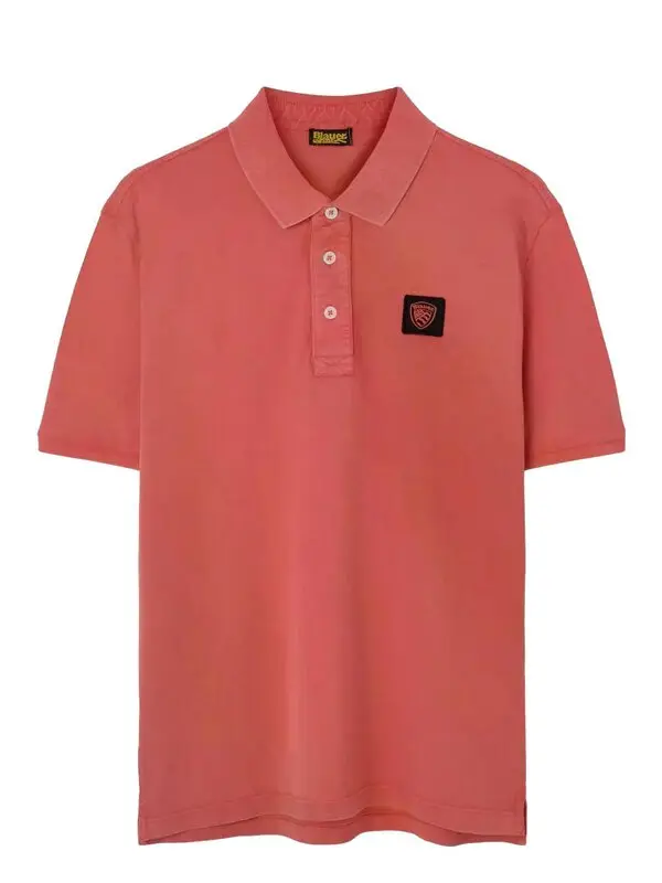 BLAUER. Patch-logo Polo Shirt - Pink