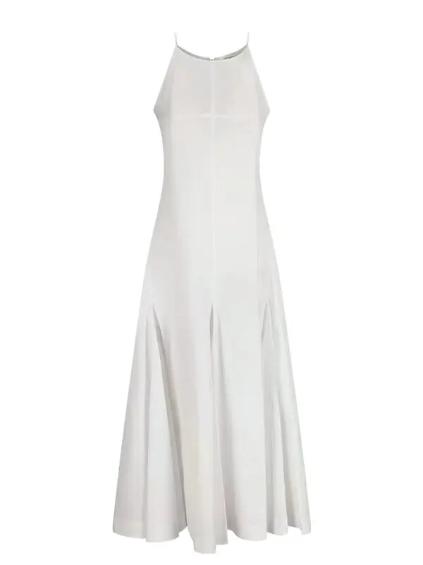 Sportmax Halterneck Flared Dress - White