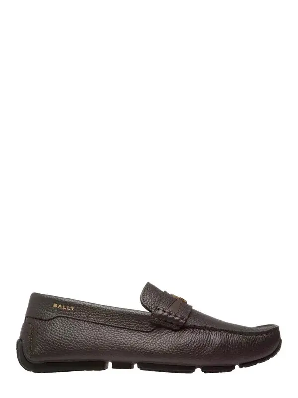 Bally Grained Leather Loafers - Brown