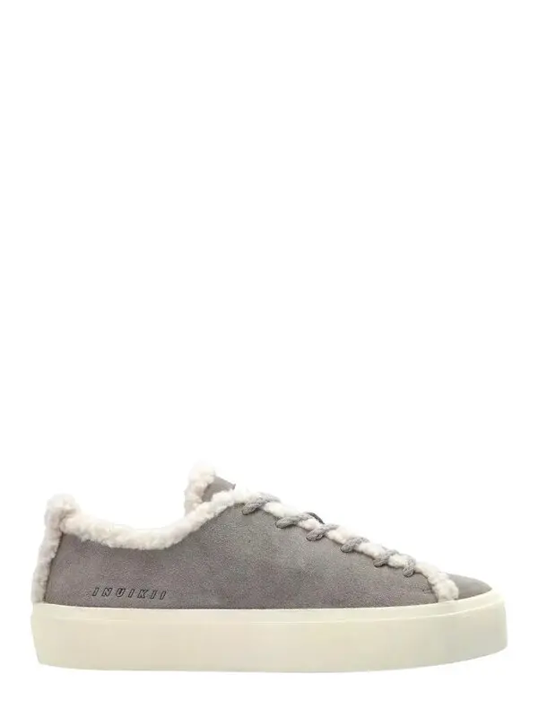 Inuikii Suede Sneakers With Shearling Trim - Grey