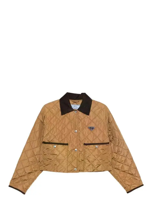 Prada Quilted Corduroy-collar Jacket - Neutrals