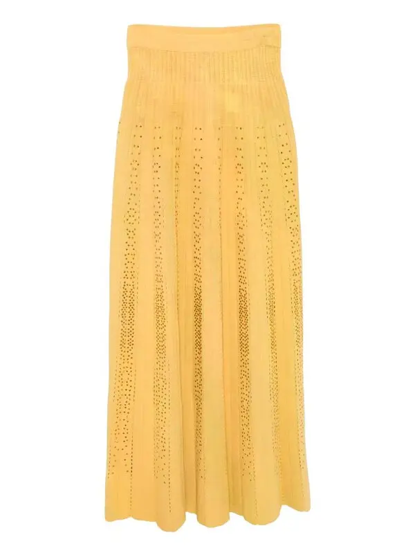 Elie Saab Crystal-embellished Knit Skirt - Yellow