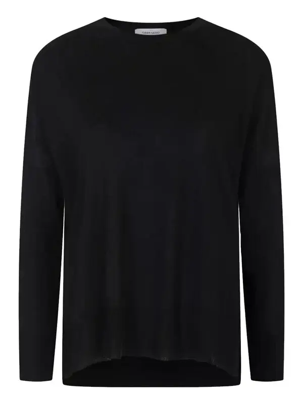 GRAN SASSO Wool Round-neck Sweater - Black