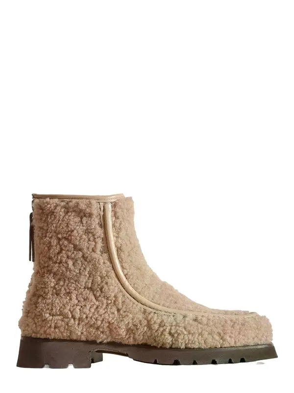 Hereu Armenta Shearling Zip Boots - Neutrals