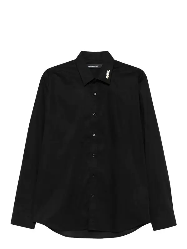 Karl Lagerfeld Embellished-collar Shirt - Black