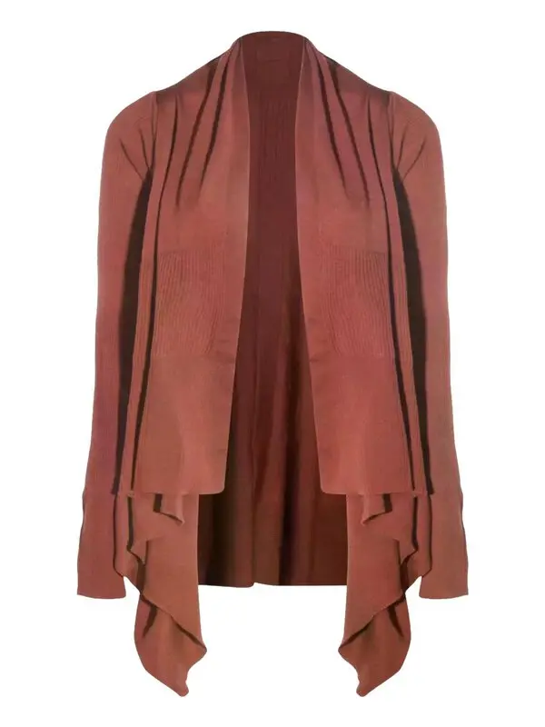 Rick Owens Ribbed Asymmetric Cardigan - Brown