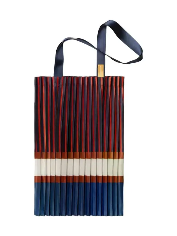 MULTITUDES BAGS Chiavari Pleated Striped Tote Bag - Blue