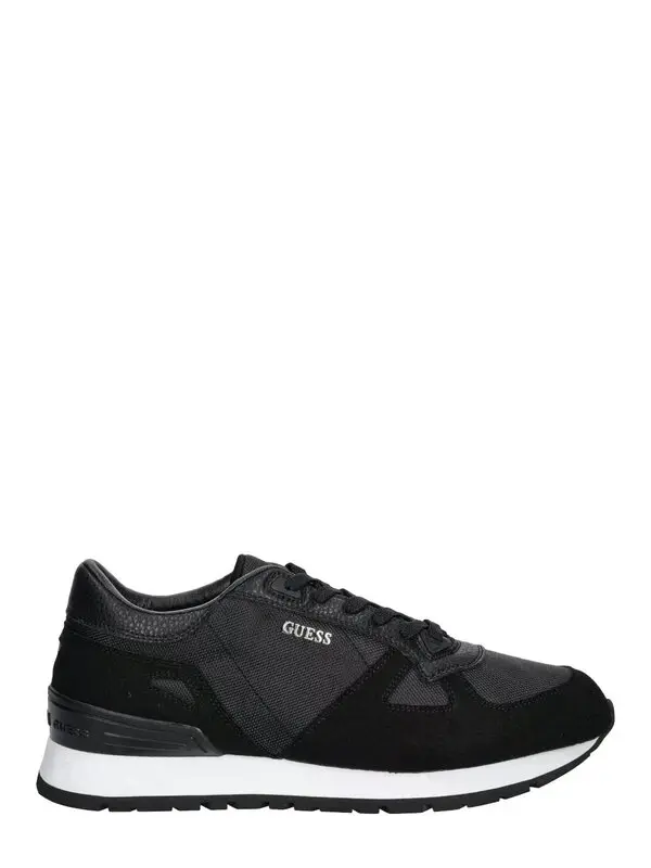 Guess Lace-up Panelled Trainers - Black