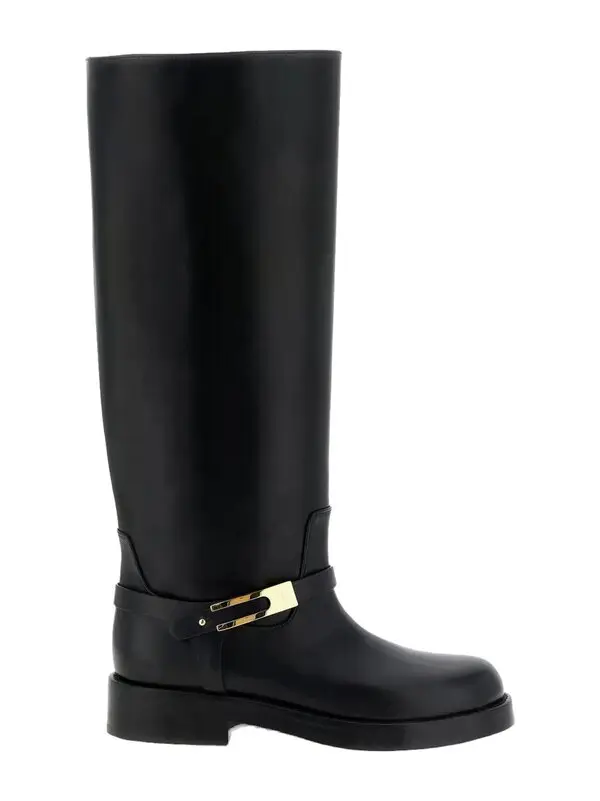 Elisabetta Franchi Plaque Strap Boots - Black