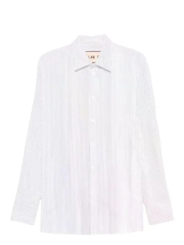 Plan C Striped Long Sleeve Shirt - White
