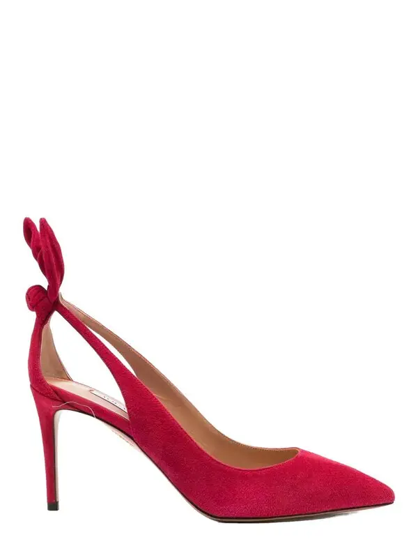 AQUAZZURA 80mm Bow-detail Cut-out Pumps - Pink