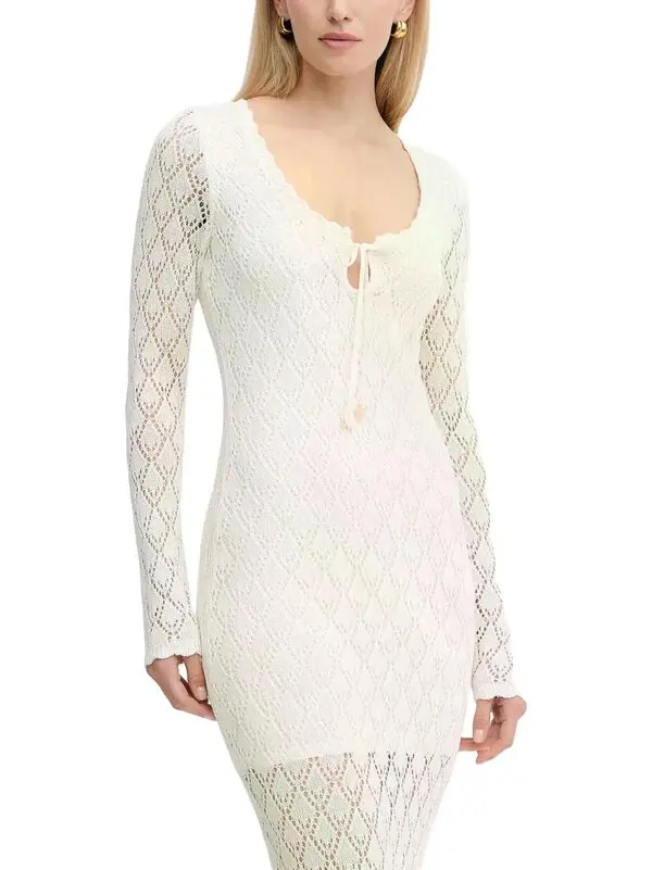 Guess Crochet Knit Maxi Dress - White