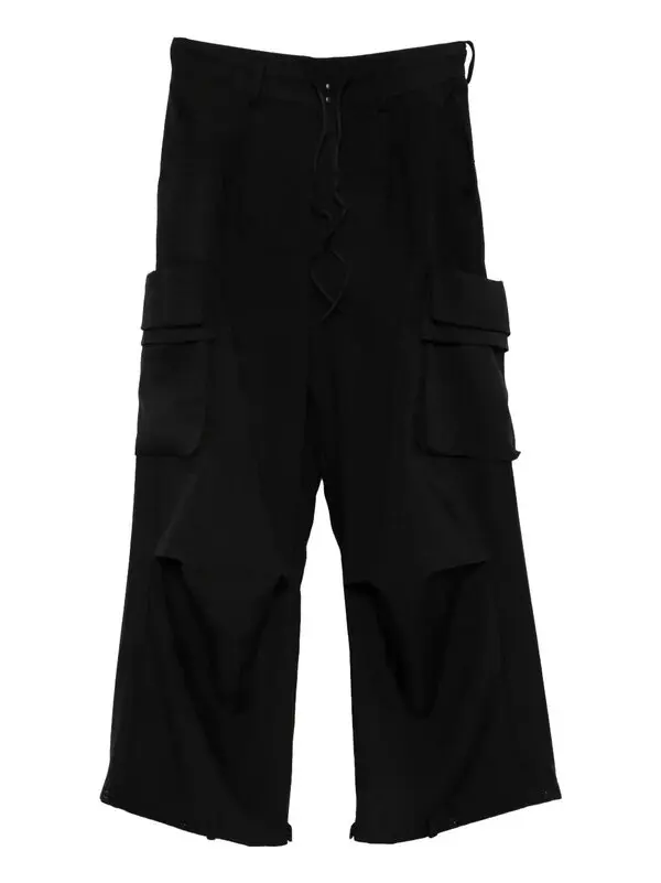 Y3 Drawstring Cargo Trousers - Black