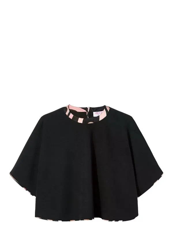 Emilio Pucci Printed-trim Top - Black