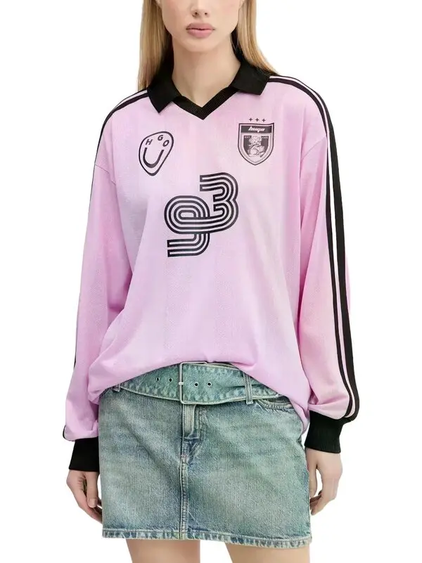 Hugo Boss Graphic-print Football Top - Pink