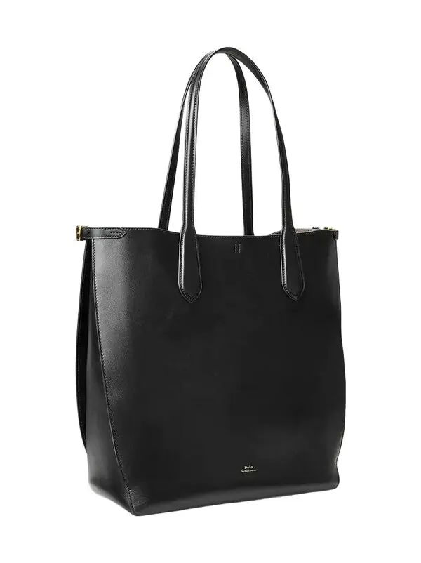 Polo Ralph Lauren Double-handle Leather Tote - Black