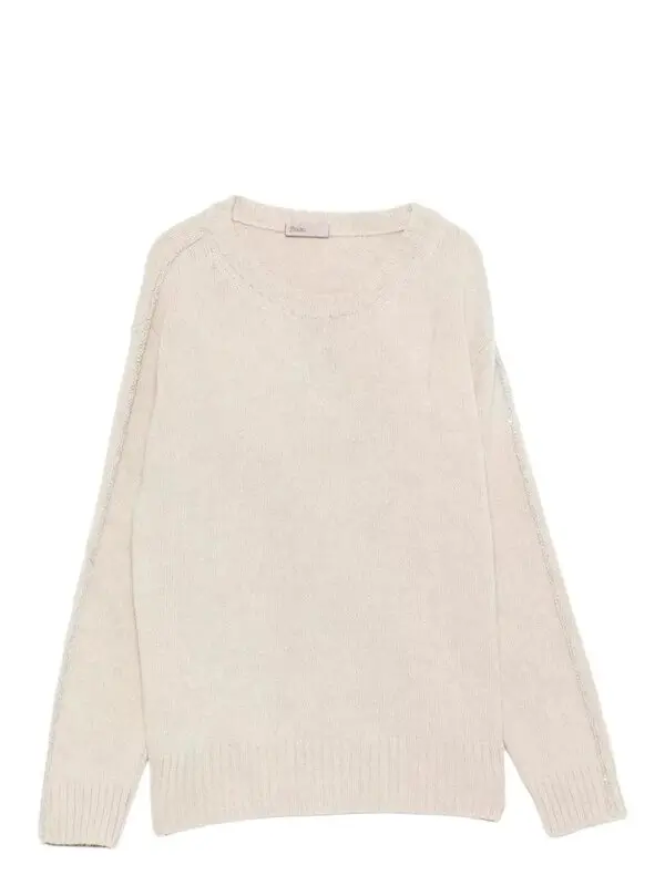 Herno Embellished Crew-neck Sweater - Neutrals