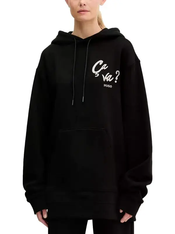 Hugo Graphic-print Hoodie - Black