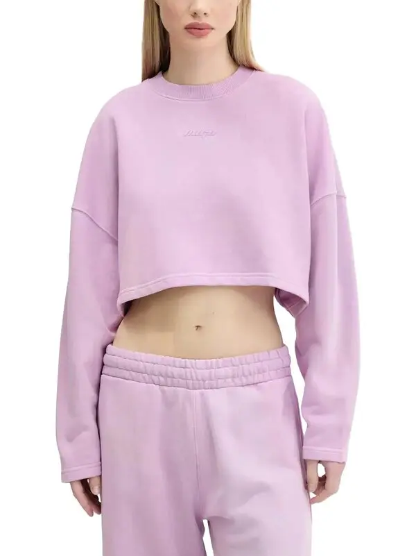 Hugo Logo-detail Cropped Sweatshirt - Pink