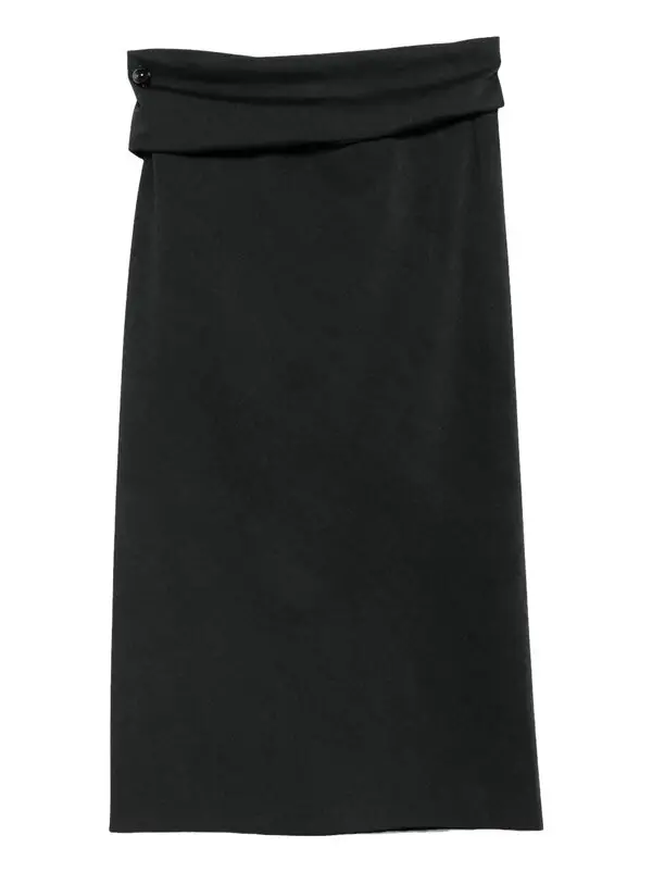 Alberta Ferretti Button-detailed Midi Skirt - Black