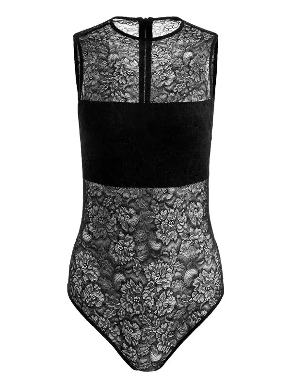 Alice + Olivia Nichol Floral-lace Bodysuit - Black