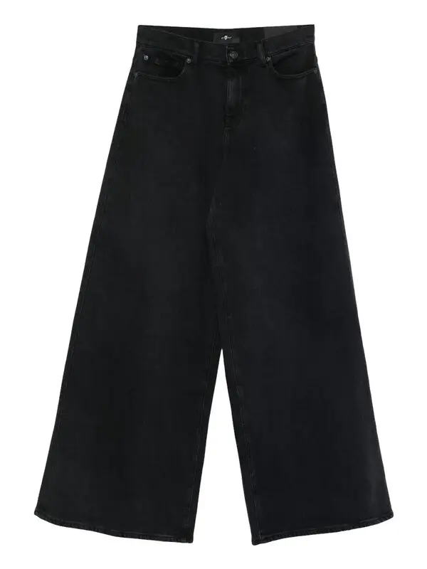 7 For All Mankind Marie Wide Leg Jeans - Black