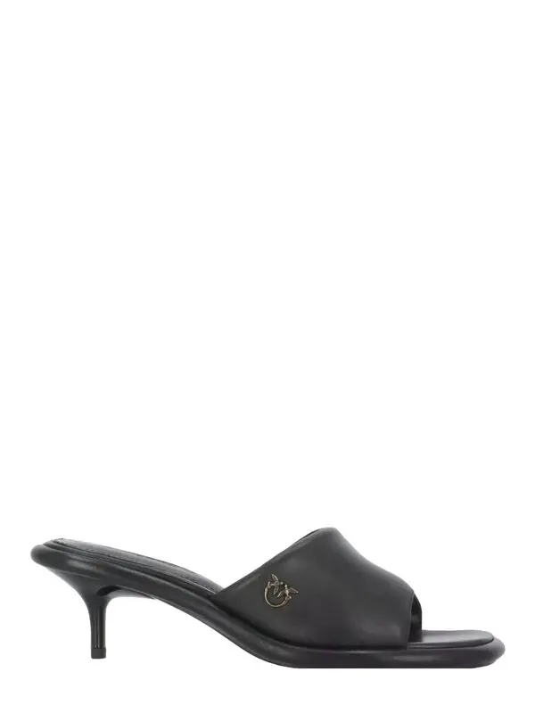 Pinko 60mm Logo-plaque Heeled Sandals - Black