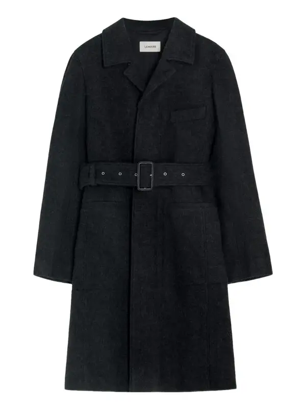LEMAIRE Belted Tailored Coat - Black