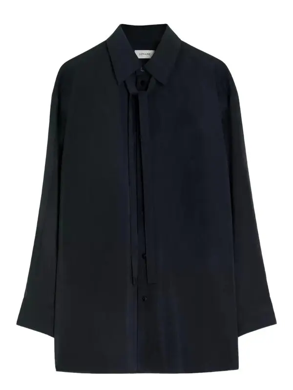 LEMAIRE Tie-neck Shirt - Black
