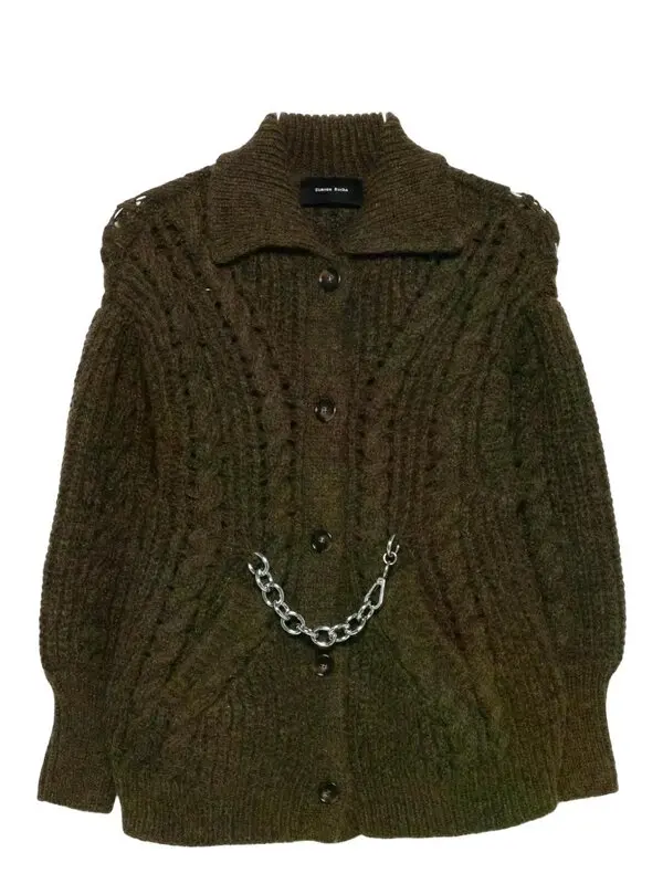 Simone Rocha Chain-detail Cardigan - Green