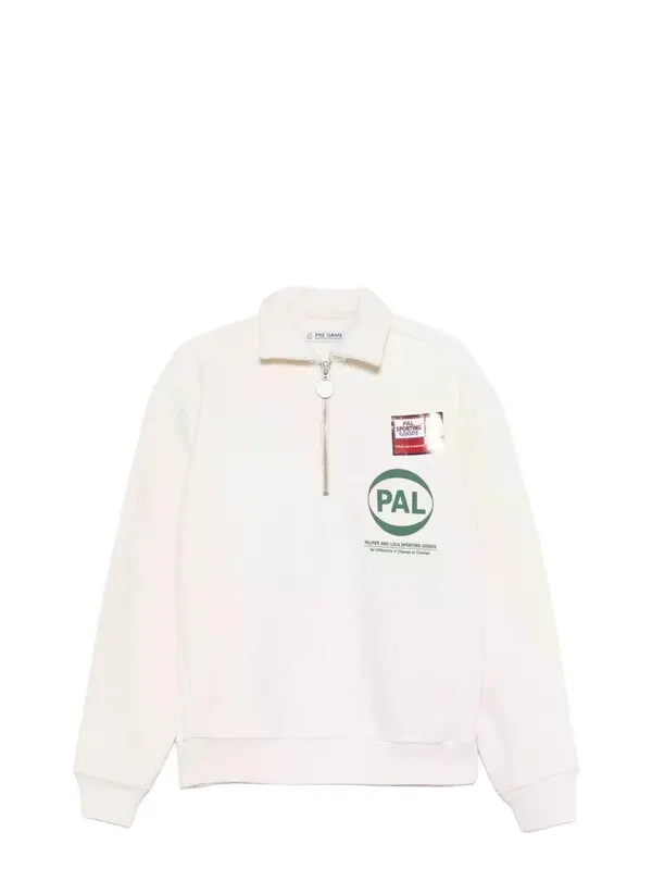 PAL SPORTING GOODS Logo-print Half-zip Polo Shirt - Neutrals