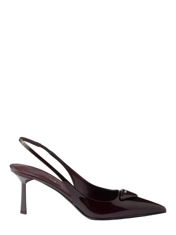 Prada 75mm Pointed Toe Slingback Pumps - Brown