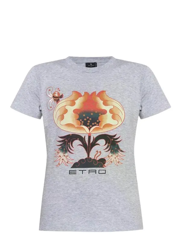 Etro Floral-print T-shirt - Grey