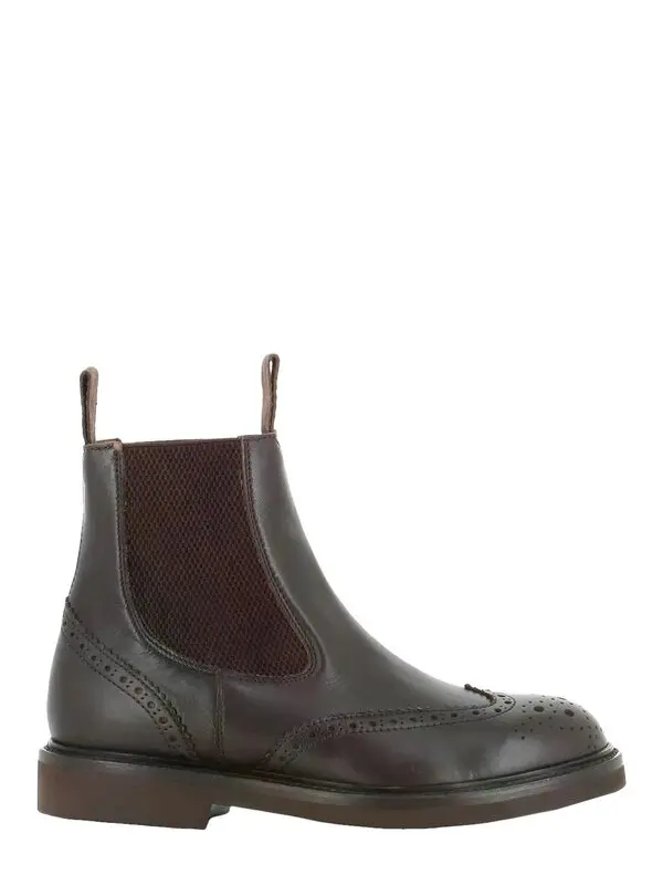 TASSINARI Perforated-detail Leather Boots - Brown