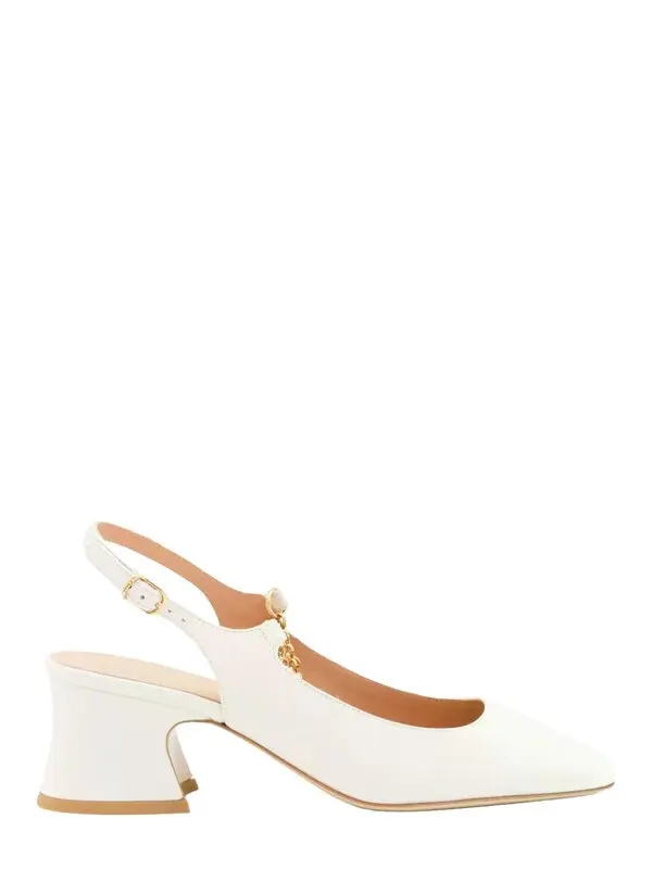 Chloé 55mm Charm-chain Leather Pumps - White