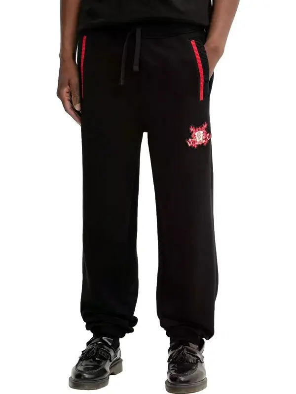 Hugo Embroidered-panel Drawstring Track Pants - Black