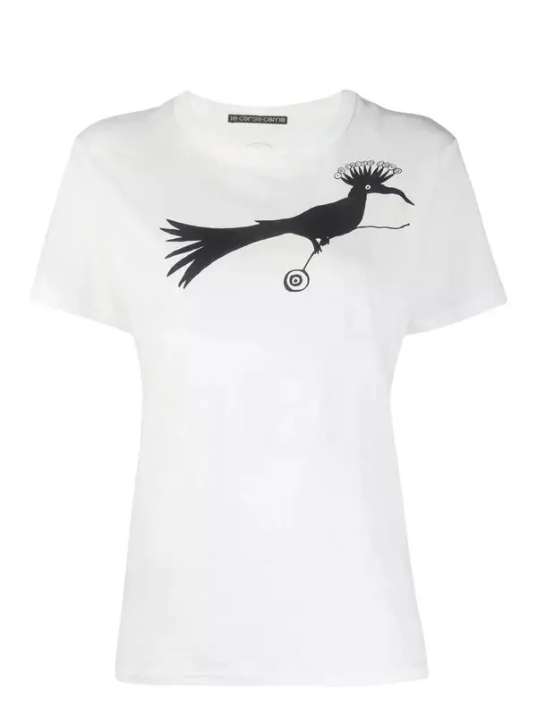 10 CORSO COMO Bird-print Cotton T-shirt - White