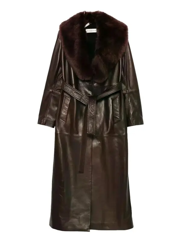 Nour Hammour Belted Coat - Brown