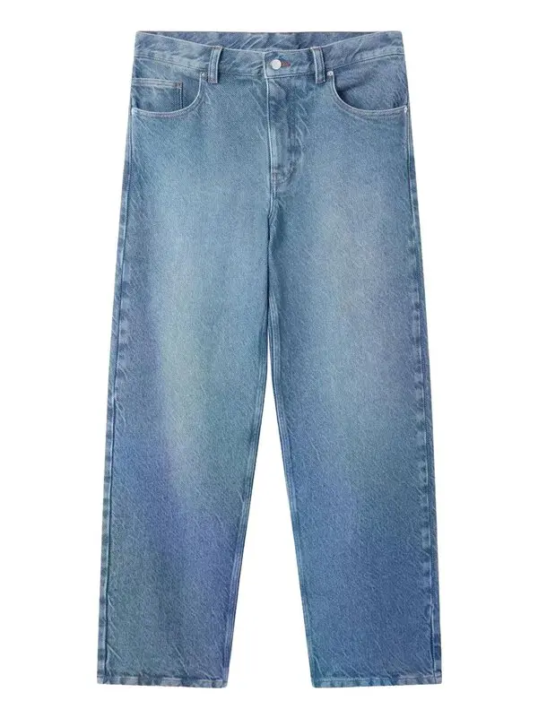Axel Arigato Twill Embroidered-logo Jeans - Blue
