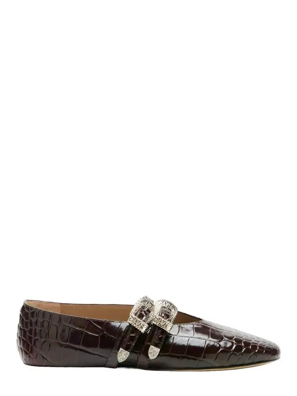 Le Monde Beryl Claudia Leather Ballet Flats - Brown