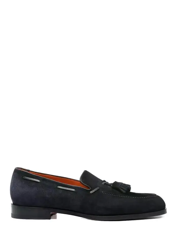 Santoni Tassel-detail Suede Loafers - Blue