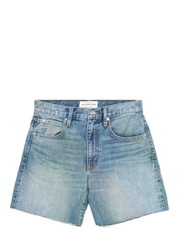 SLVRLAKE Sienna Frayed-hem Denim Shorts - Blue
