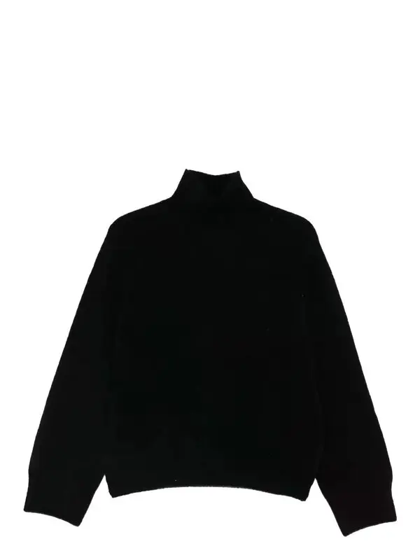ALLUDE High-neck Wool-blend Sweater - Black