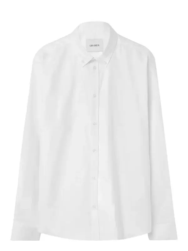 LES DEUX Konrad Button-down Oxford Shirt - White