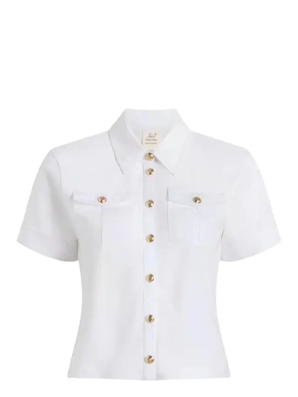 Cinq À Sept Button-fastening Pocket Top - White