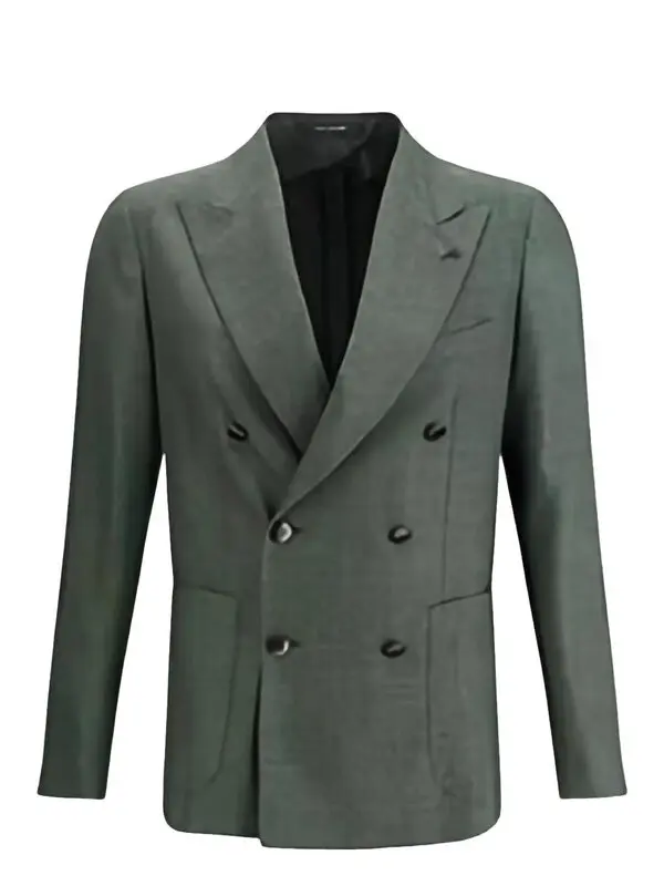 Tagliatore Double-breasted Patch-pocket Blazer - Green